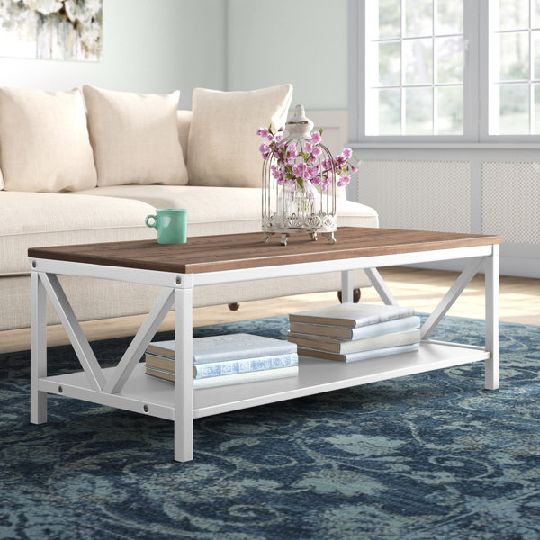 Rosalind Wheeler V-Frame Two-Tone Coffee Table with Lower Storage Shelf & Reviews - Wayfair Canada
